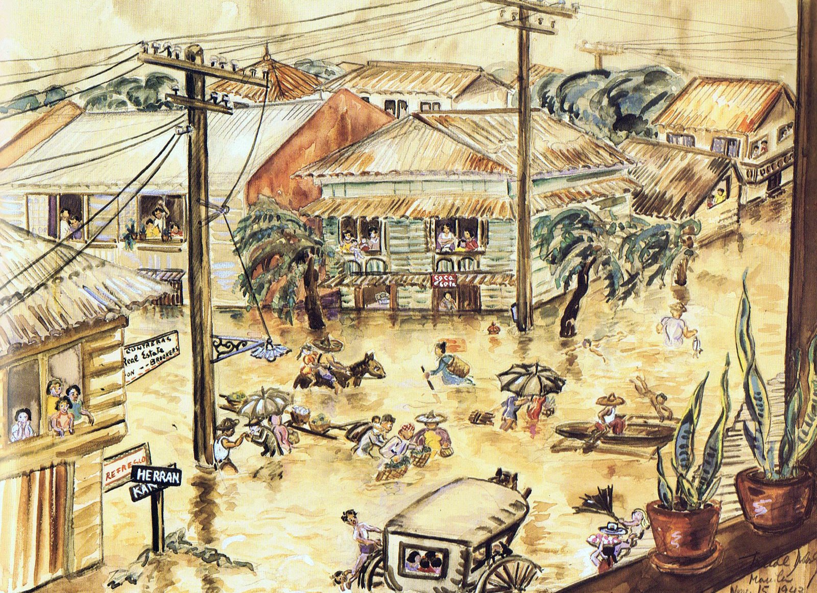 1942 Manila flood was immortalized in watercolor | Photos | GMA News Online